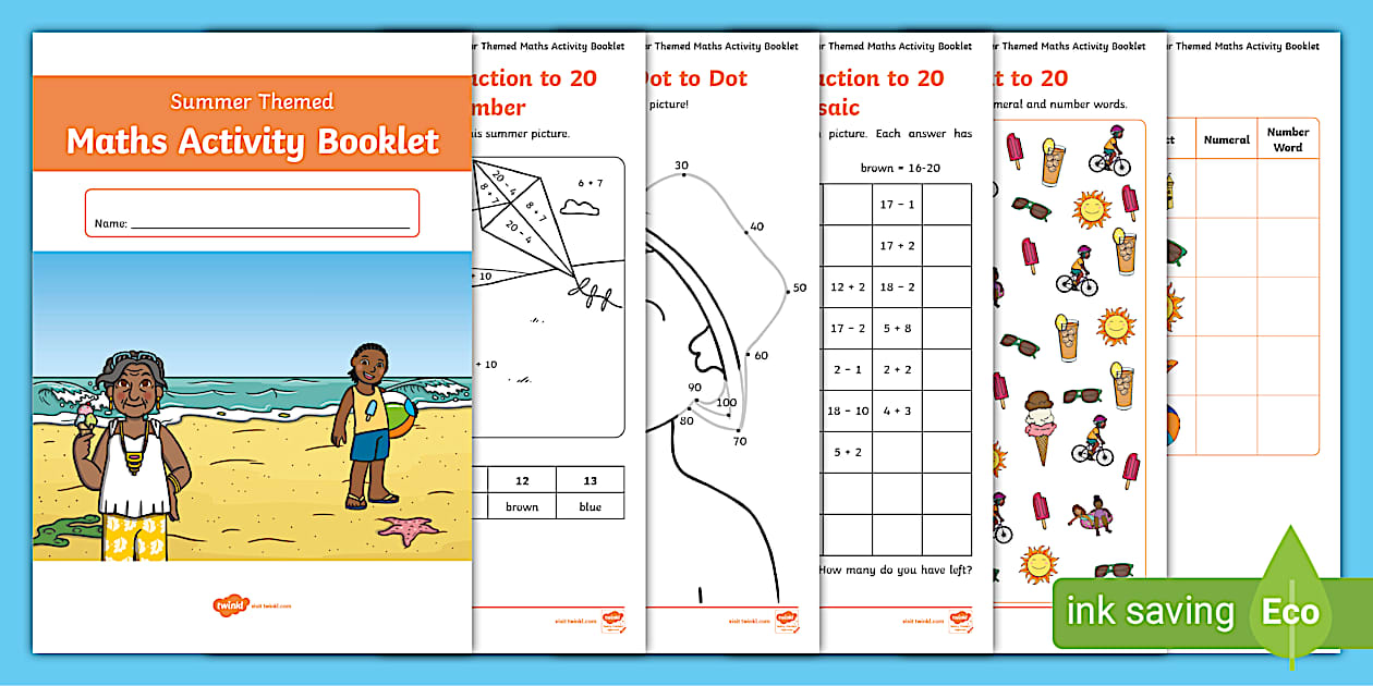 Caribbean Summer Themed Year 1 Maths Activity Booklet