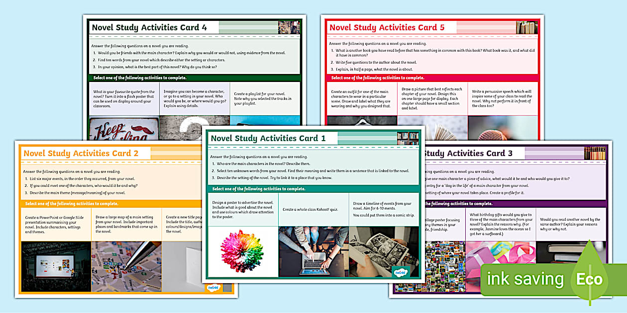 Year 5-6 Novel Study Activities Cards (teacher made)