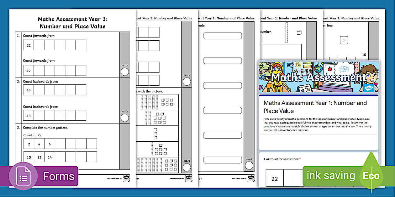 Maths Assessment Year 1: Number and Place Value - Twinkl