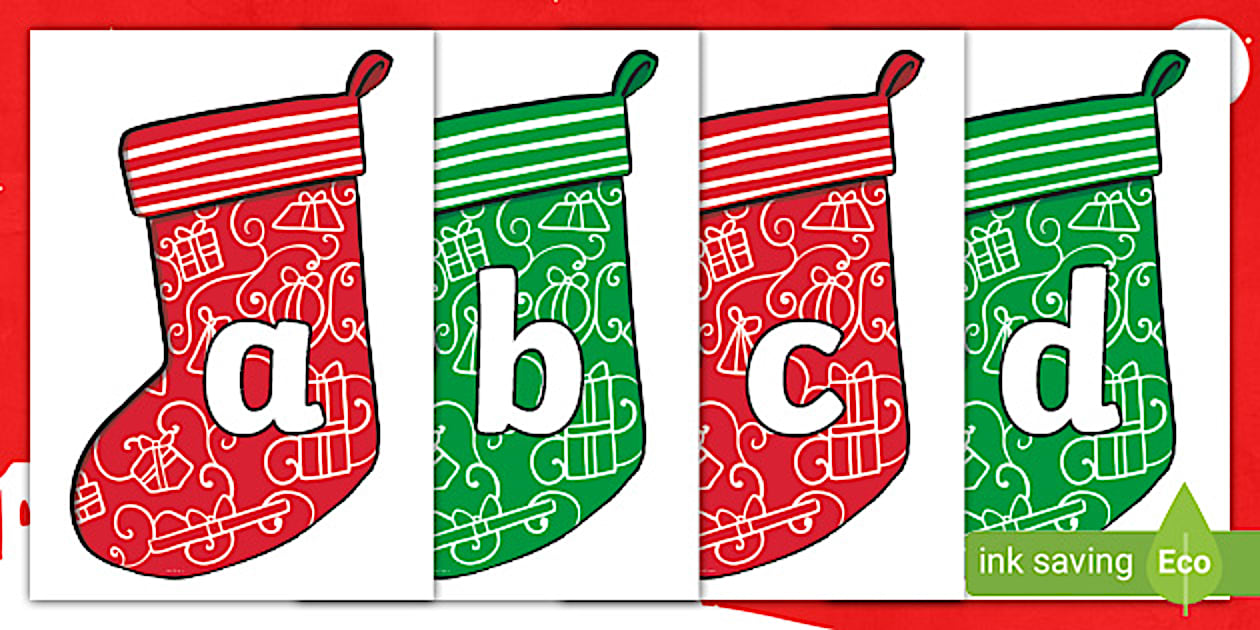 A-Z Letter Christmas Stockings | Display Resources - Twinkl
