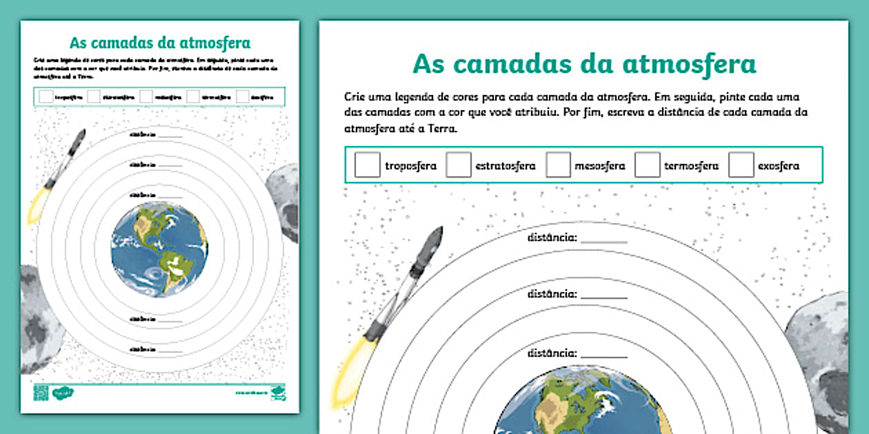 As camadas da atmosfera - Folha de atividade (teacher made)