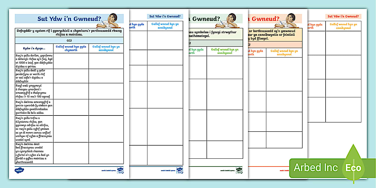 CiG Mathemateg a Rhifedd Taflen Dracio Syml i Ddysgwyr CC2