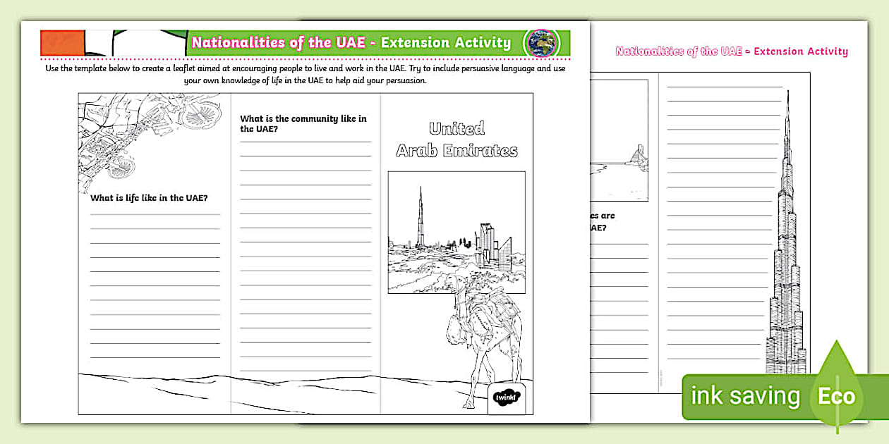 Year 3 - Lesson 1 - Nationalities of the UAE Extension Activity