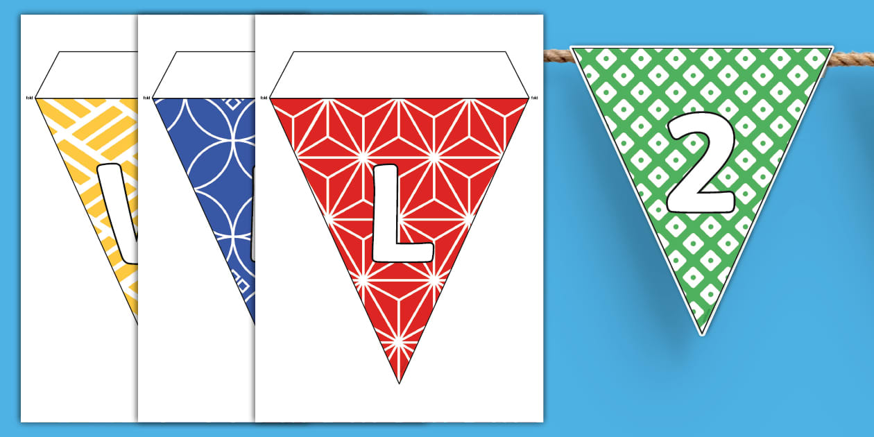 👉 Welcome to Year Two Bunting Pretty Pattern - Twinkl