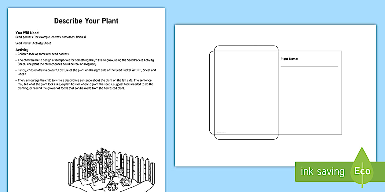 TAS Describe Your Plant Activity (teacher made) - Twinkl