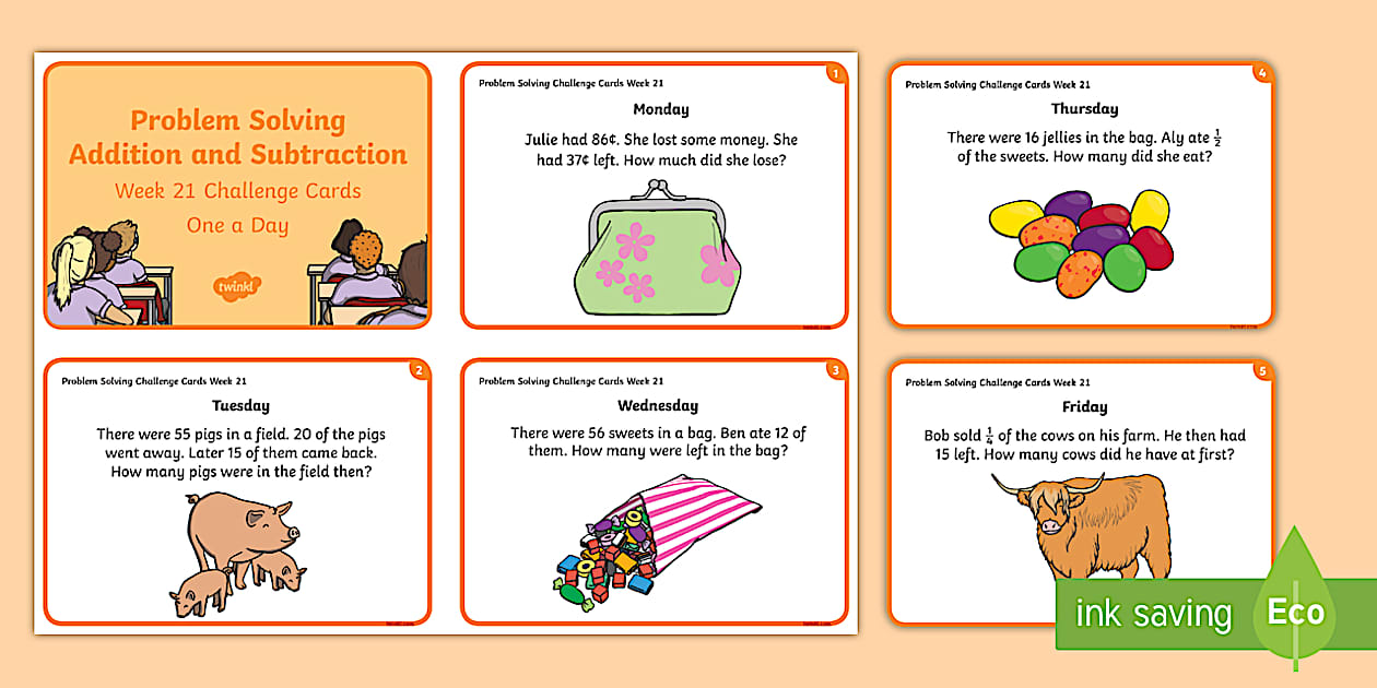 Week 21 - Problem Solving Challenge Cards (teacher made)