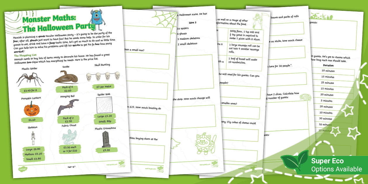 Halloween Monster Maths Activity | Times Tables Ages 7-9