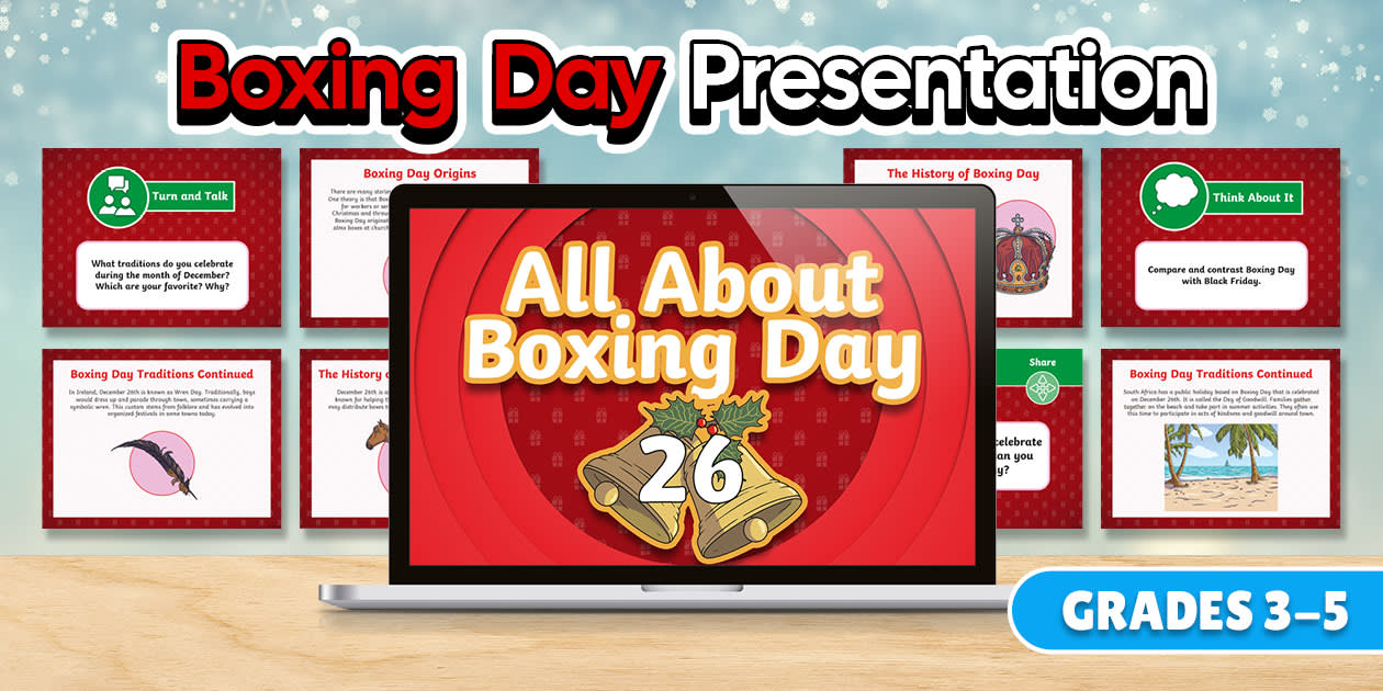 All About Boxing Day PowerPoint & Google Slides for 3rd-5th