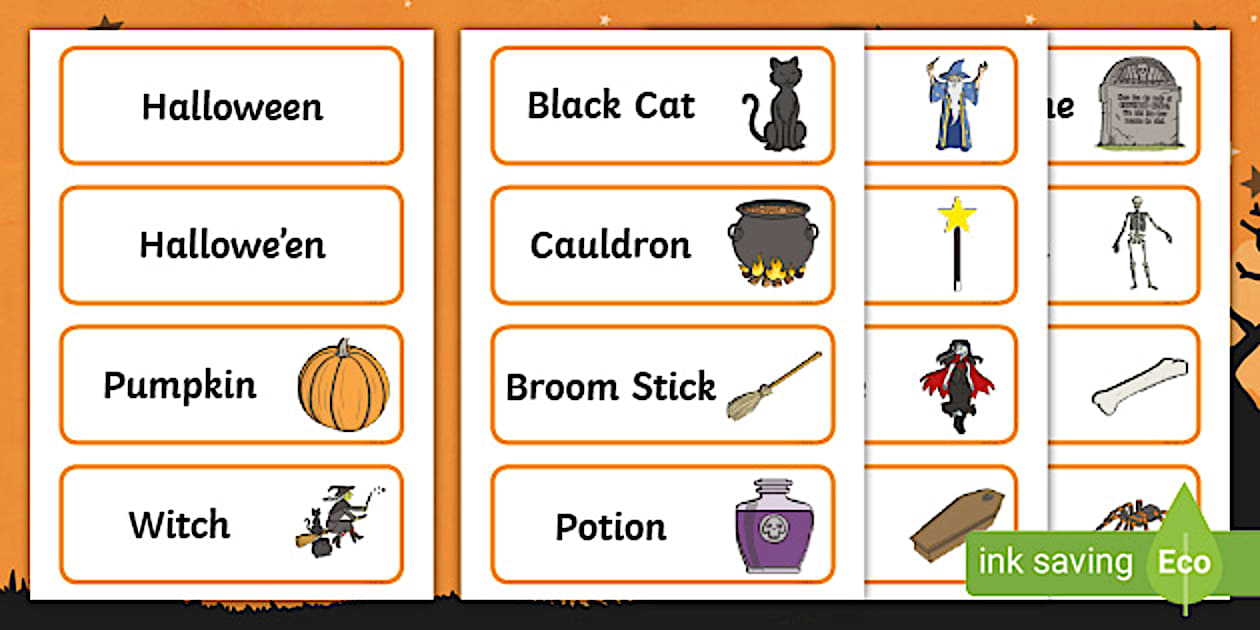 Halloween Word Cards - Primary Resources (teacher made)