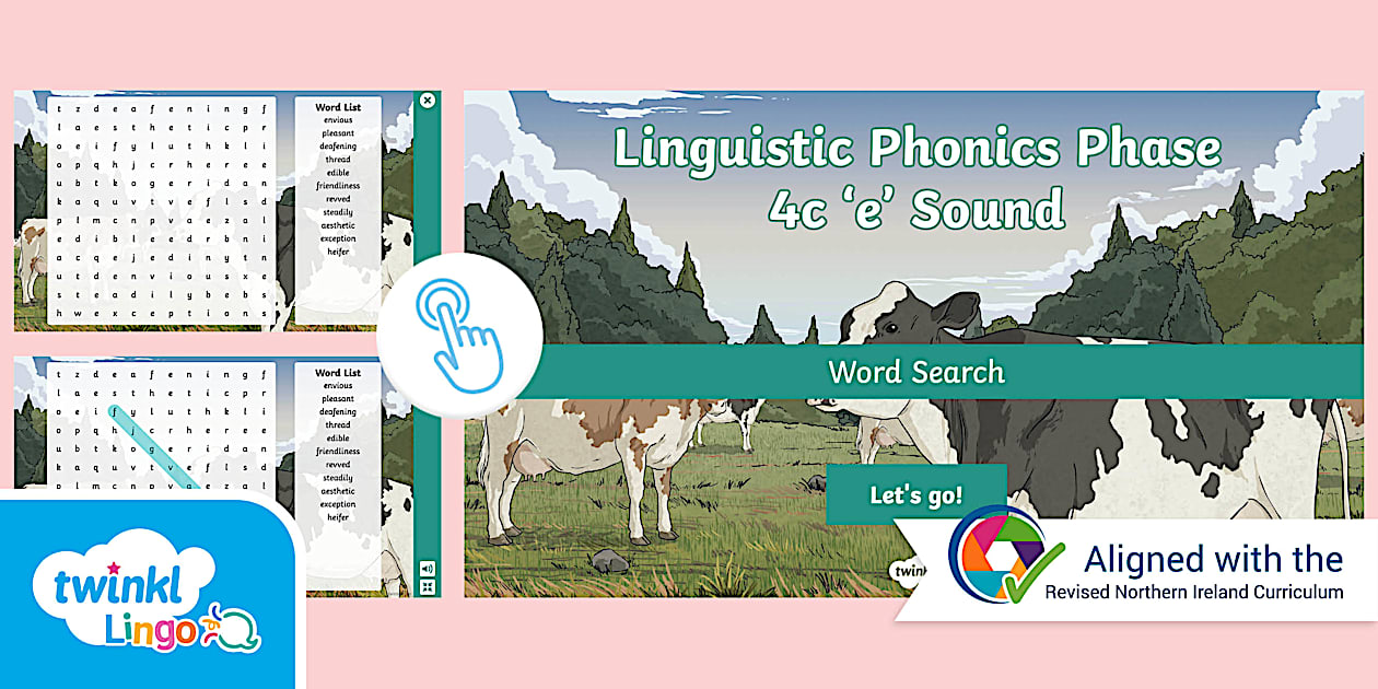 Linguistic Phonics Phase 4c ‘e’ Sound Interactive Word Search