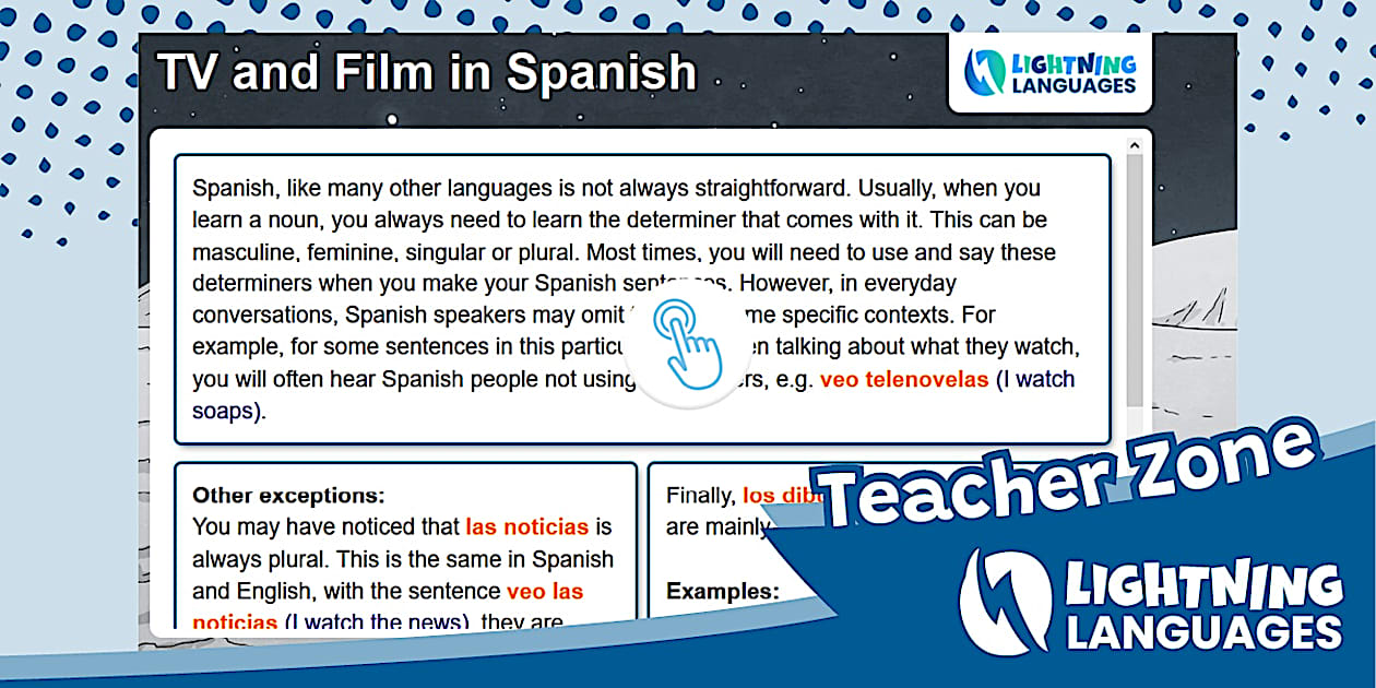 👉 Lightning Languages I Spanish I Go Guide I Tv and Film