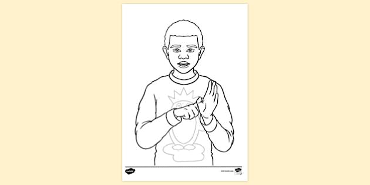 BSL Christmas Year Colouring | Colouring Sheets - Twinkl