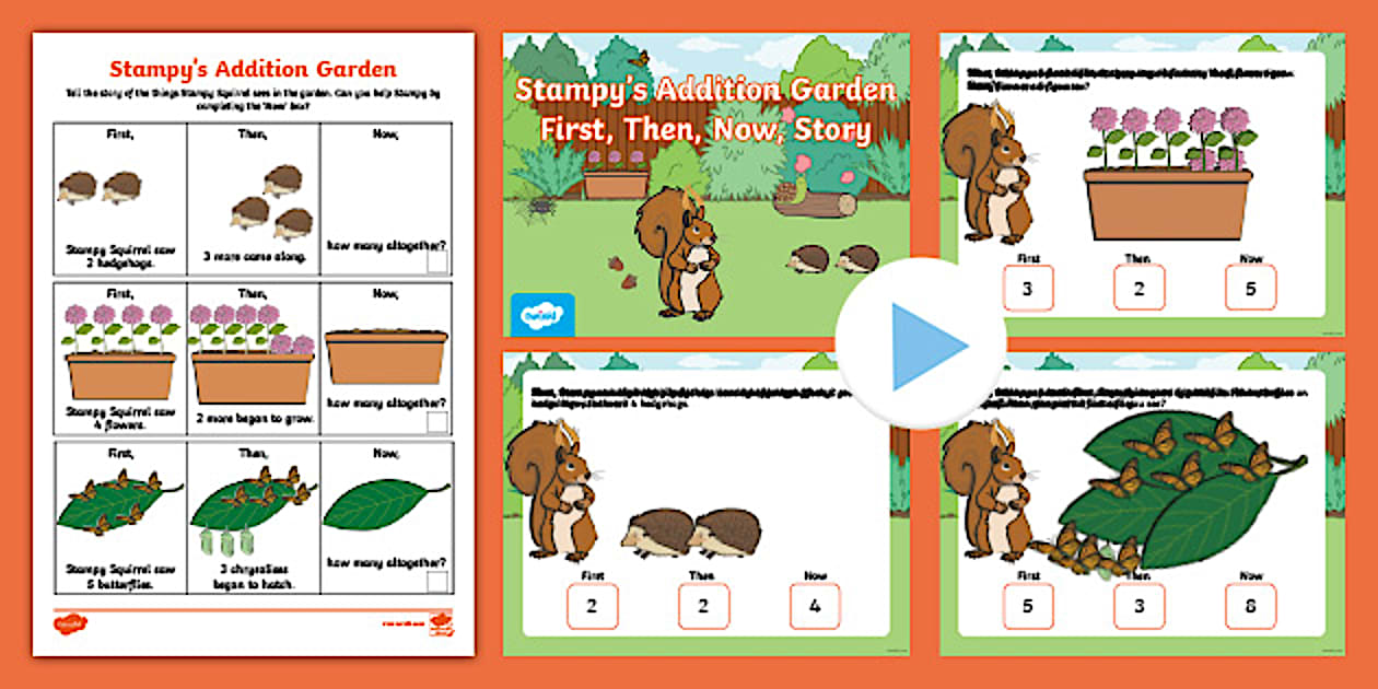 👉 Stampy's Addition Garden First, Then, Now Story Resource Pack