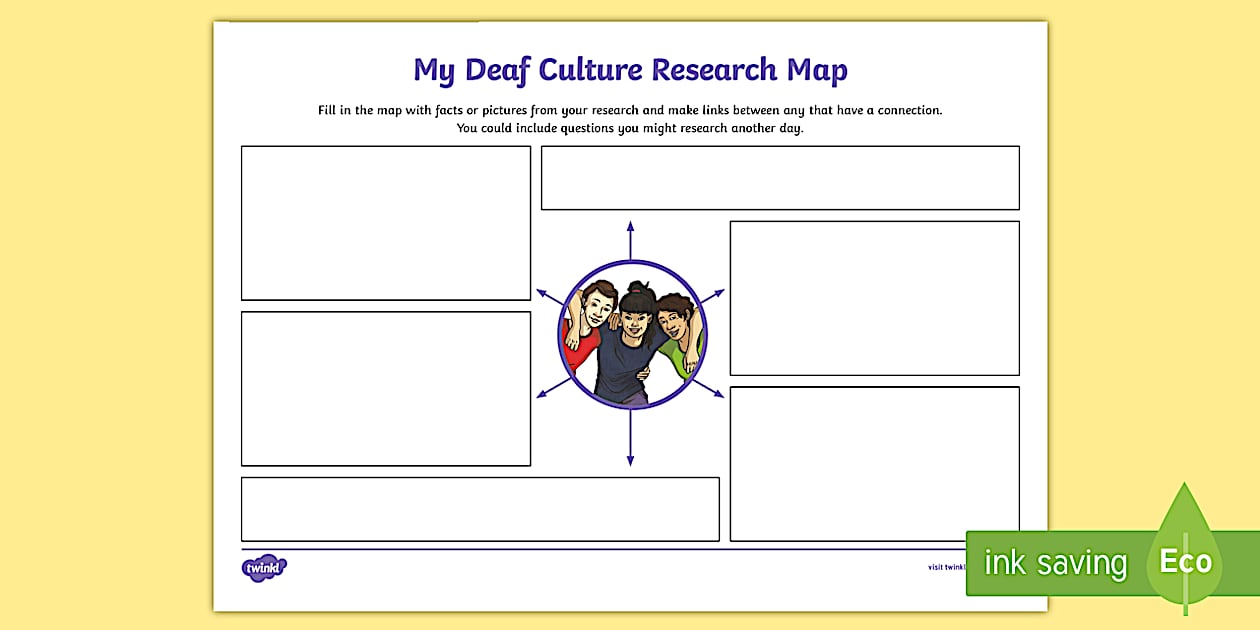 Deaf Culture Research Map (Teacher-Made) - Twinkl