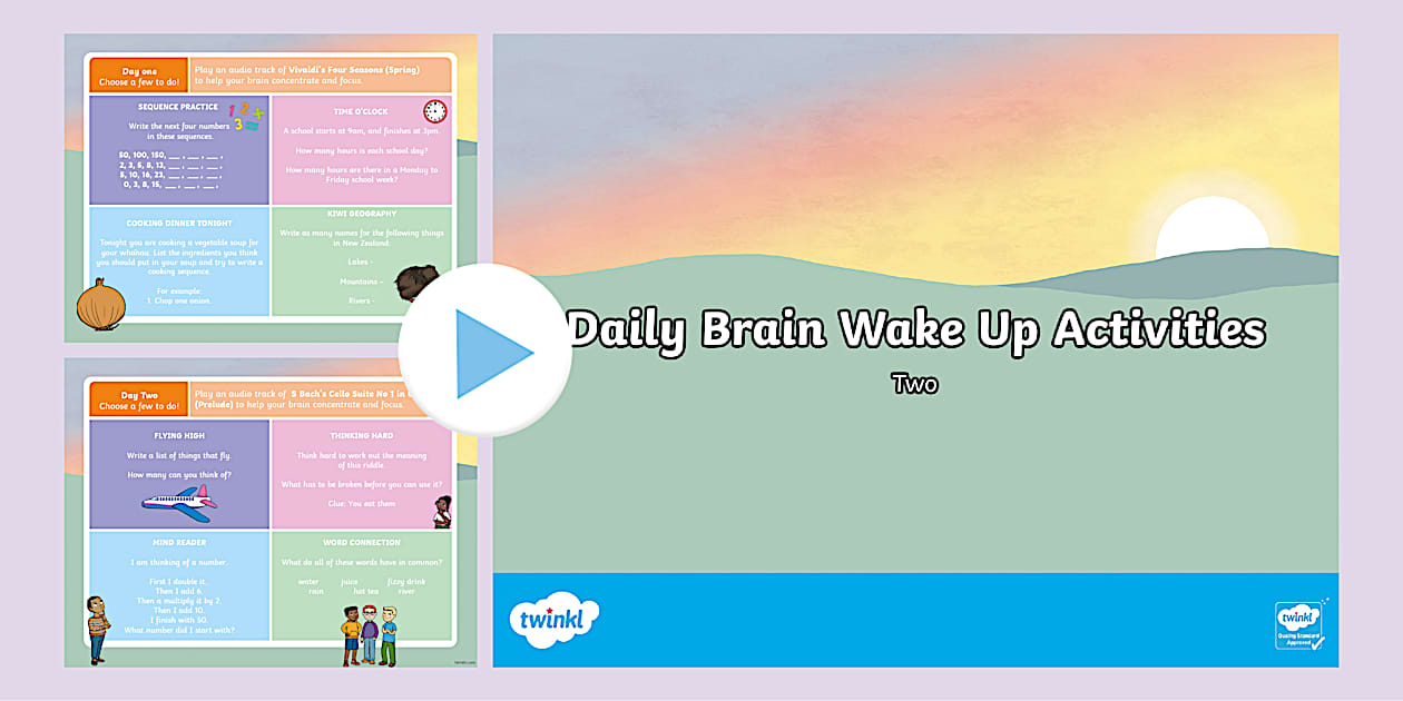 Daily Brain Wake-Up Activities Two (Years 3-4) - Twinkl