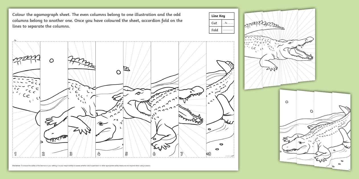 Alligator Agamograph - Twinkl Crafts (teacher made) - Twinkl