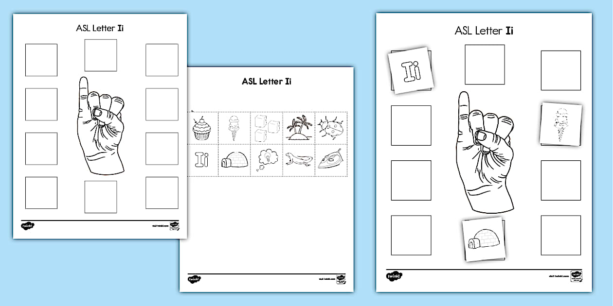 ASL Letter I in Sign Language activity | Twinkl USA - Twinkl