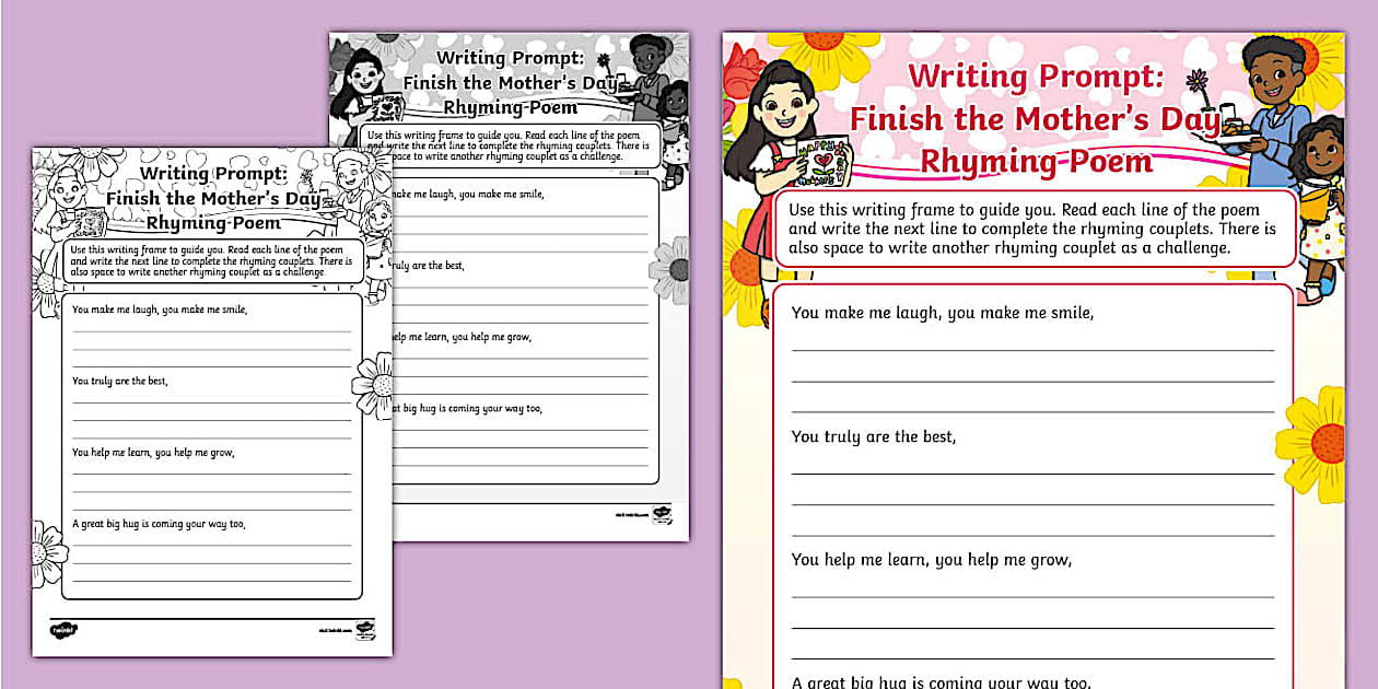 Writing Prompt: Finish the Mother's Day Rhyming Poem
