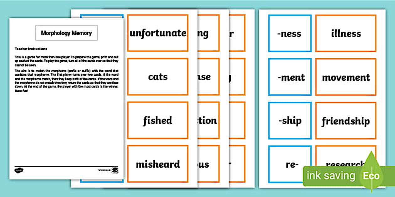 Morphology Memory Grades 3-6 (teacher made) - Twinkl