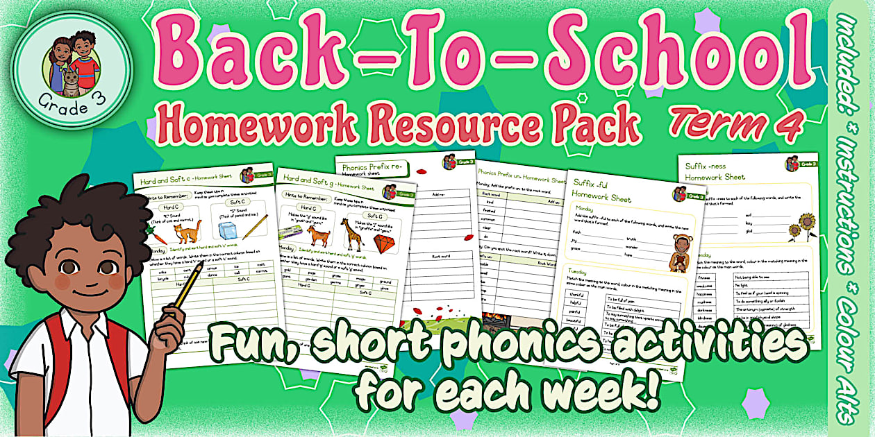 Gr. 3 Phonics - T4 - Homework - Resource Pack (CAPS Aligned)