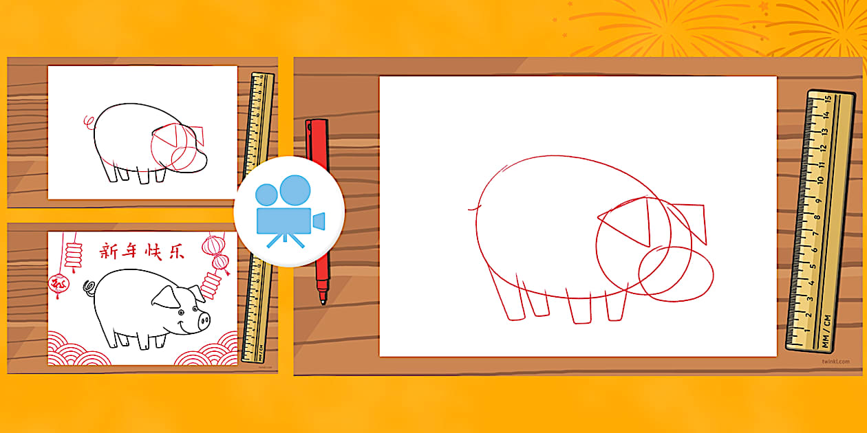Chinese New Year: How To Draw A Pig Animation - Twinkl