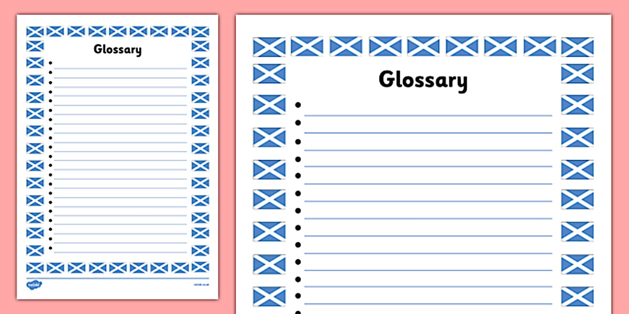 Editable My Scottish Fact File Glossary Template - Twinkl