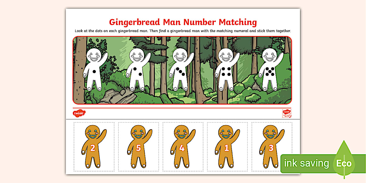 Gingerbread 1-5 Number Matching Activity (teacher made)