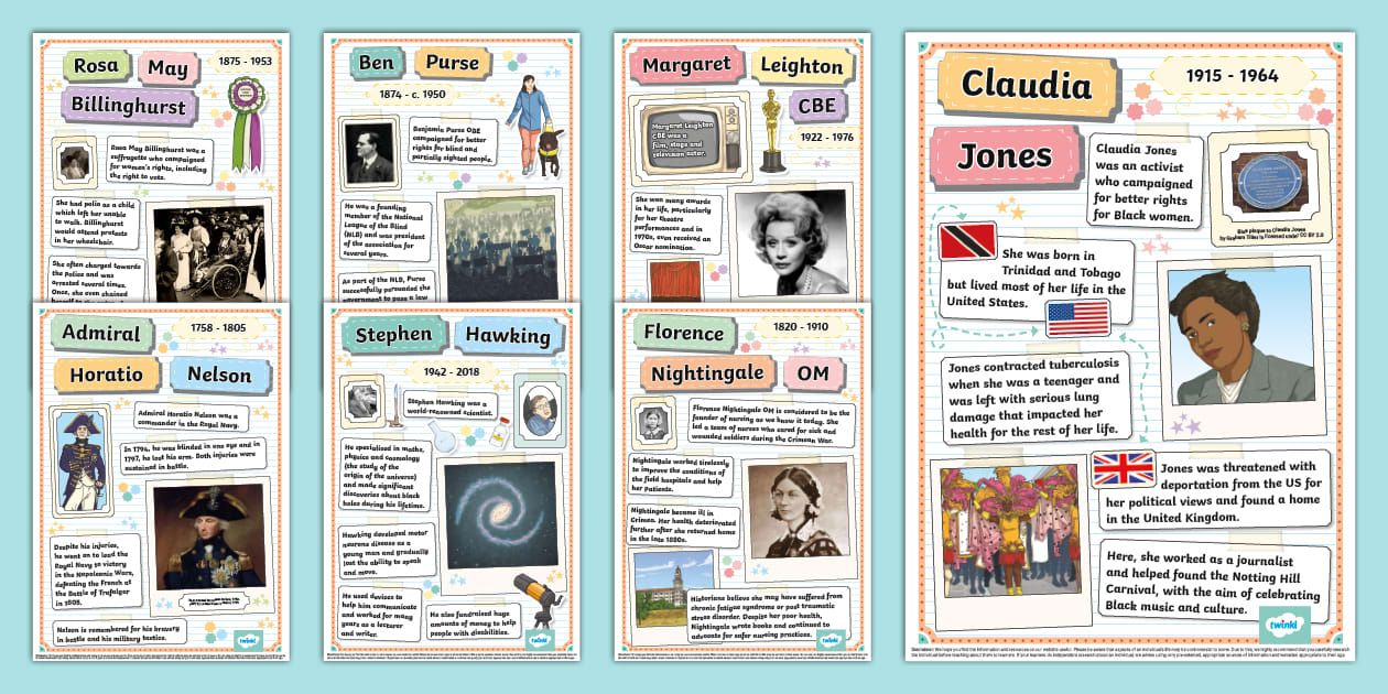 UK Disability History Month Significant Individuals Posters