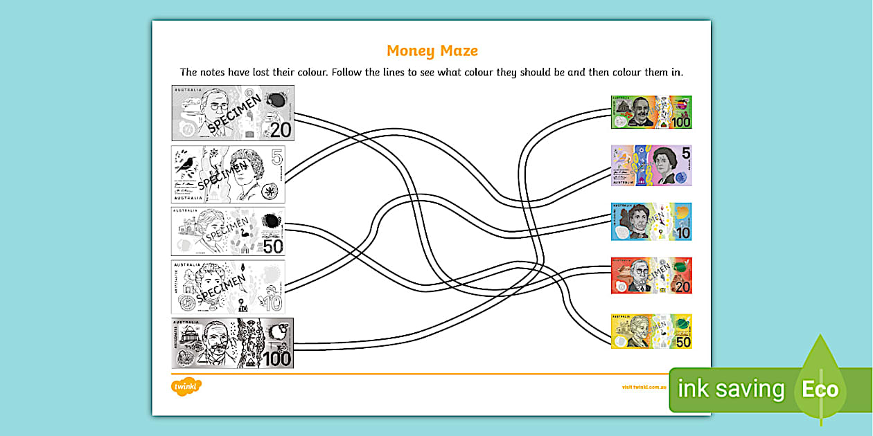 Australian Notes Maze (teacher made) - Twinkl