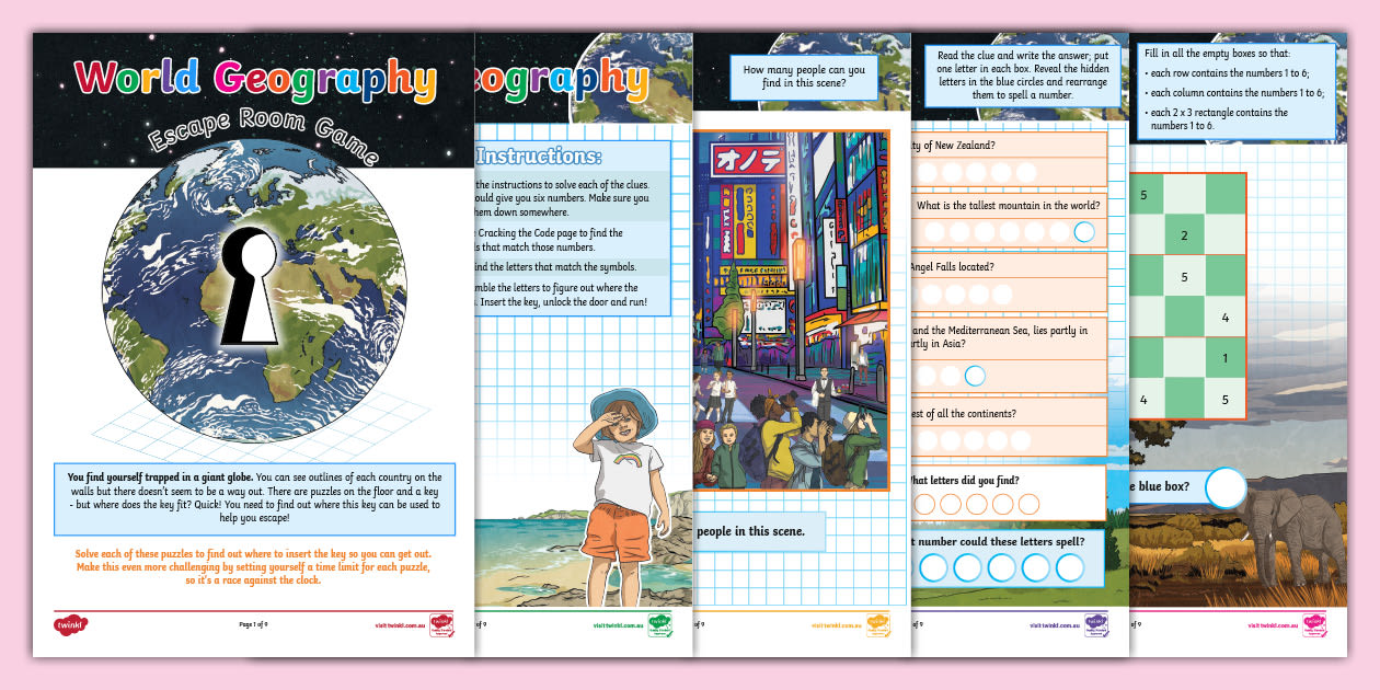 World Geography Escape Room Game (teacher made) - Twinkl