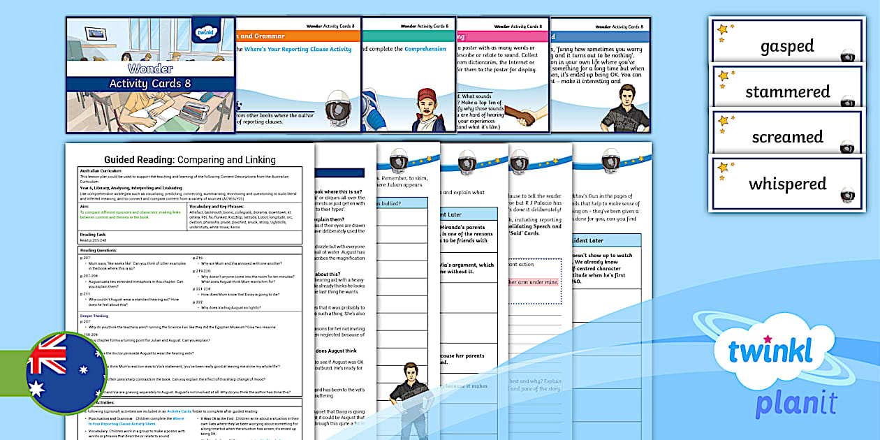 Year 6 Guided Reading 8 to Support Teaching on Wonder.