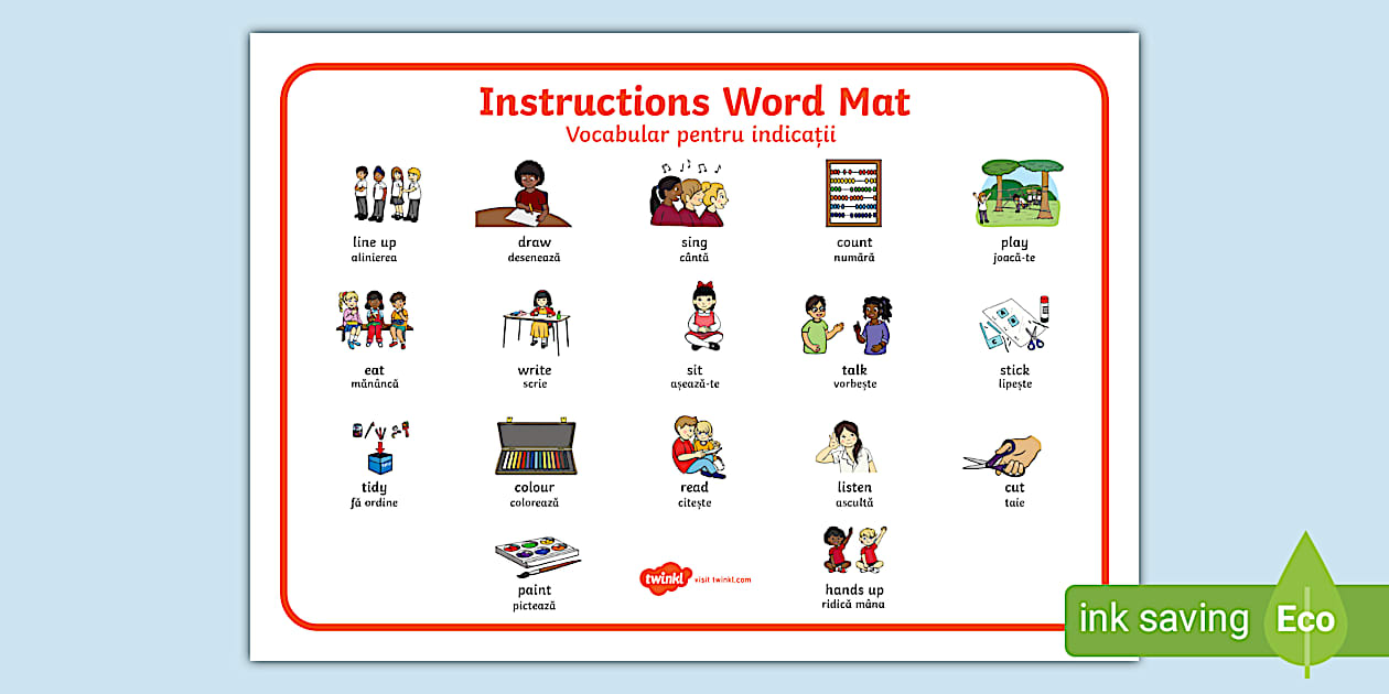 Cursive New EAL Starter Instructions Romanian Translation