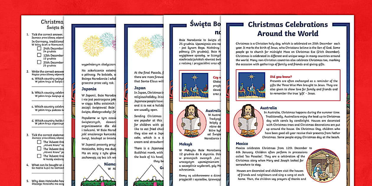 Christmas Celebrations Around the World Differentiated Comprehension