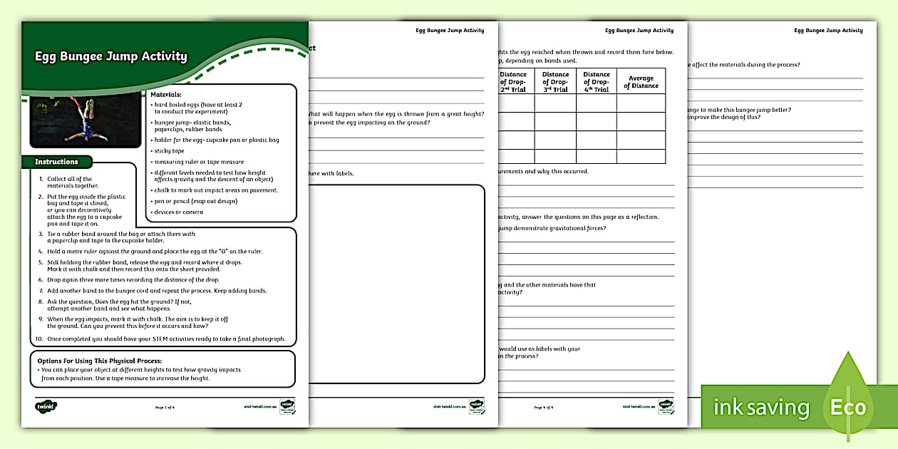Forces in Motion Gravity Activity Sheets (teacher made)