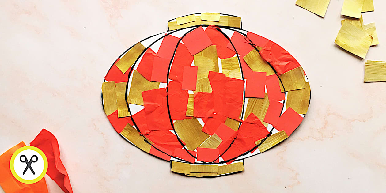 Chinese Lantern Collage Craft Activity - Chinese New Year