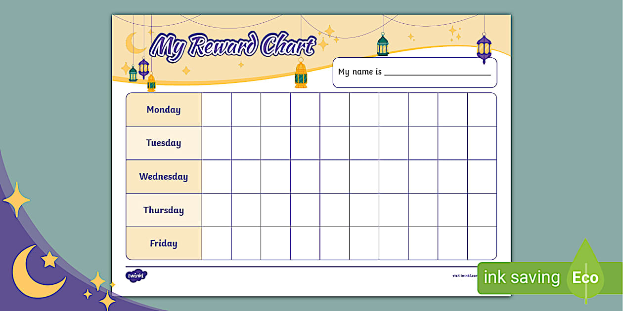 Ramadan-Themed Reward Chart (teacher made) - Twinkl