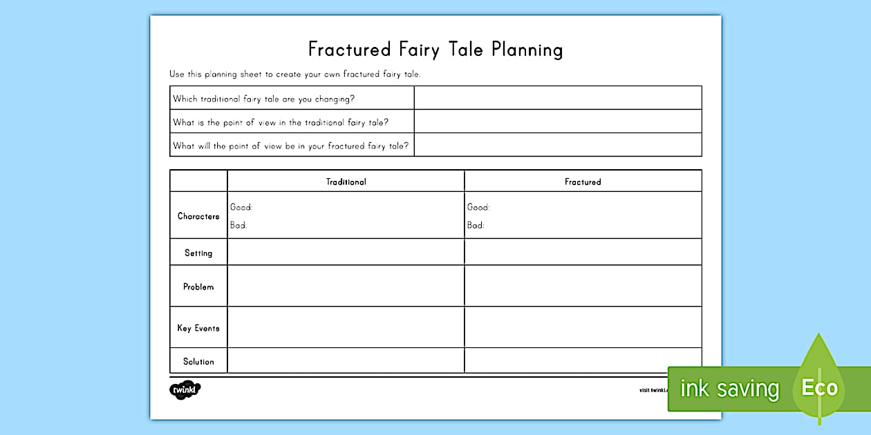 Fractured Fairy Tale Graphic Organizer (teacher made)