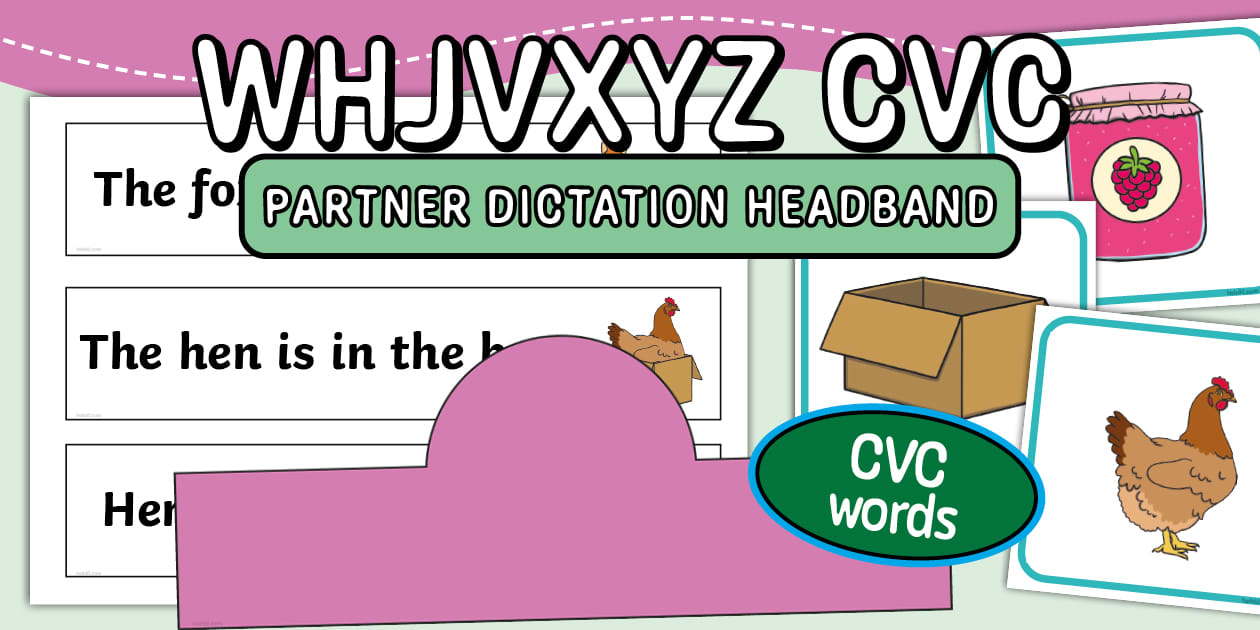WHJVXYZ CVC Partner Dictation Headband Activity Pack