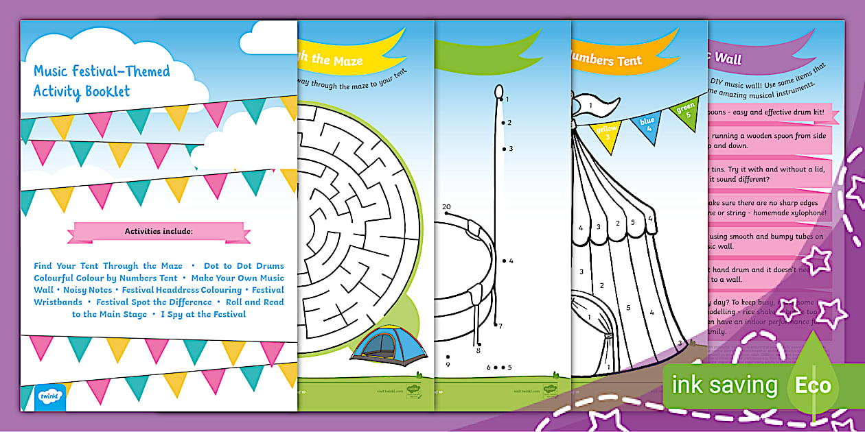 Music Festival Themed Activity Booklet