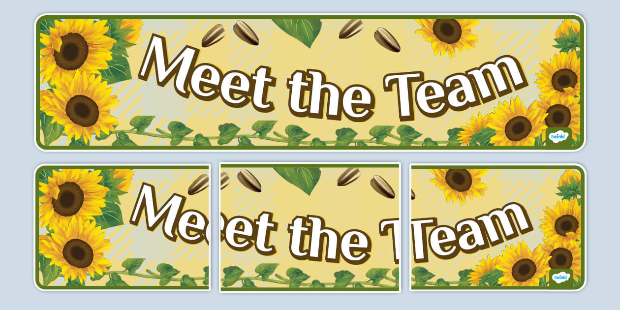 Sunflower-Themed Meet the Team Display Banner