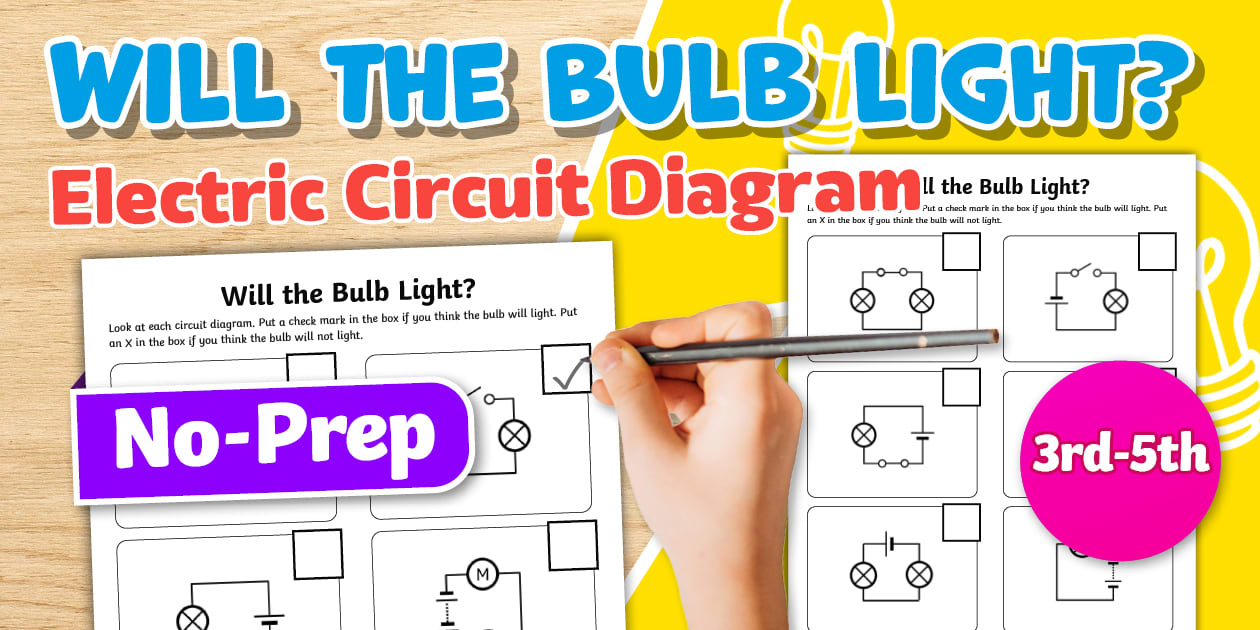 Will the Bulb Light? Electric Circuit Diagram Worksheet