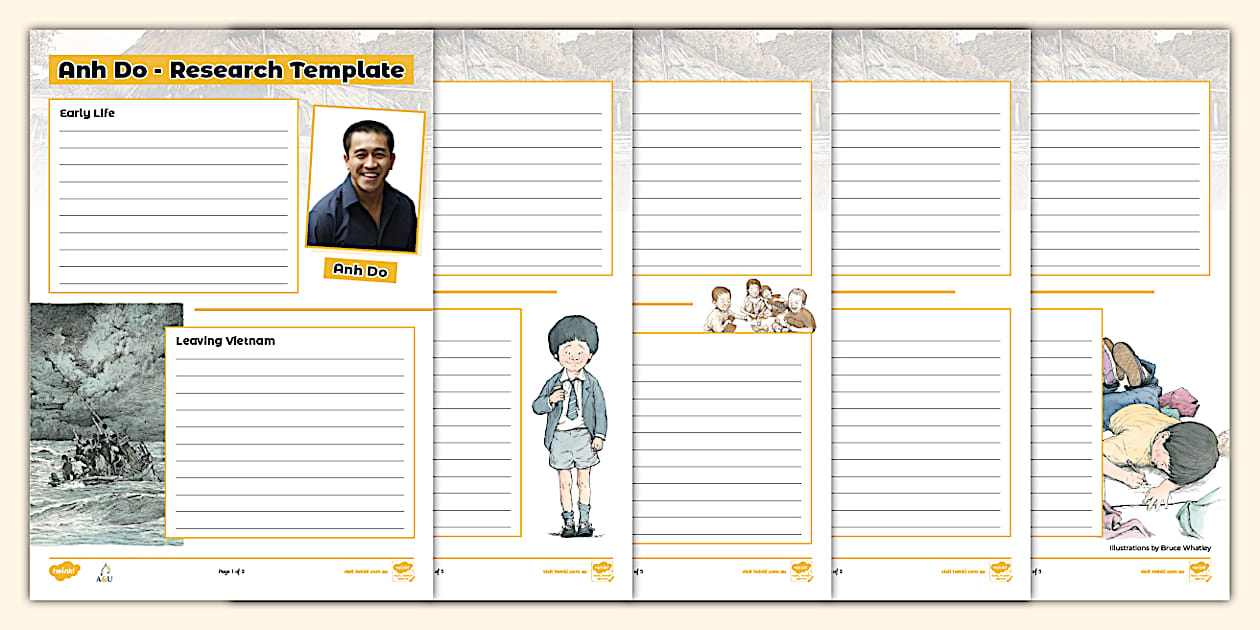 Anh Do Research Template | 'The Little Refugee' | Twinkl