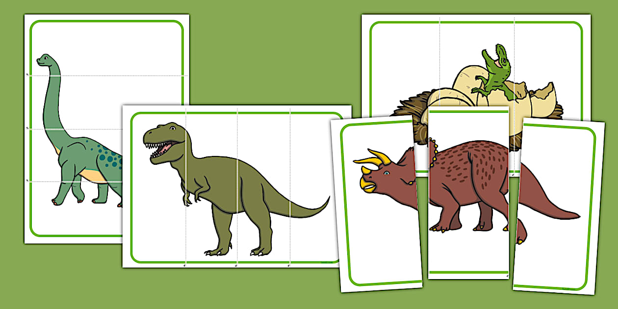 Dinosaur Jigsaw Puzzle Strips | Twinkl (l'enseignant a fait)