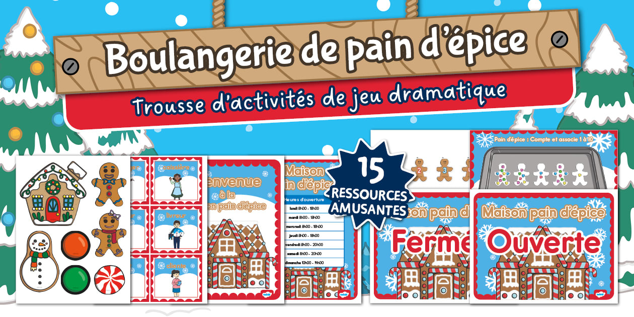 Gingerbread Bakery Dramatic Play Activity Pack French