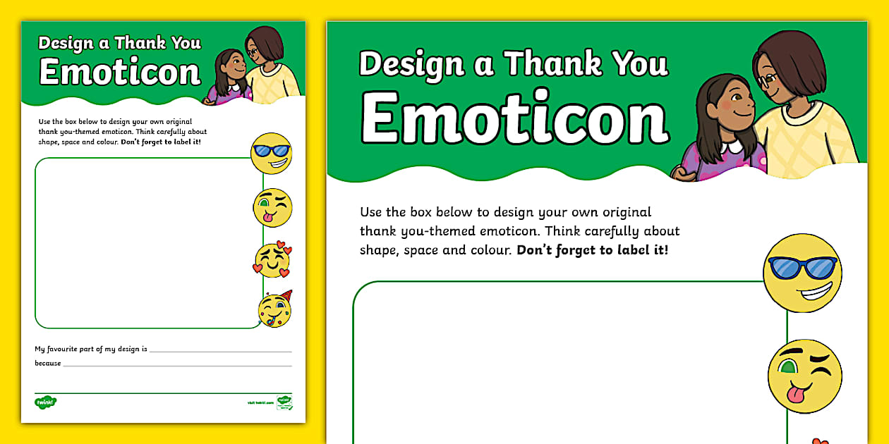 Design Your Own Thank You Emoticon Activity (teacher made)