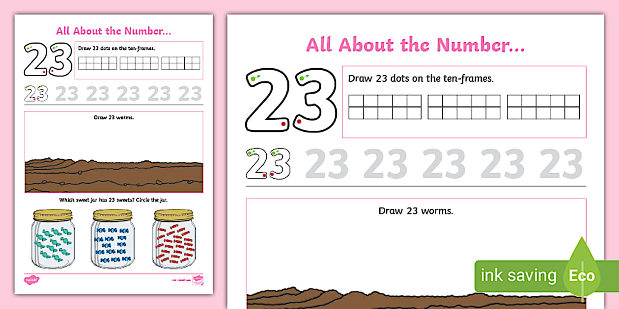 NSW All About the Number 23 Worksheet - Twinkl