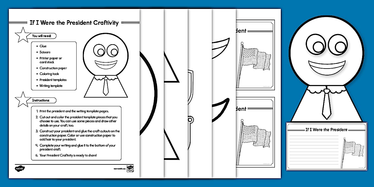 If I Were President Craftivity for K-2nd Grade - Twinkl