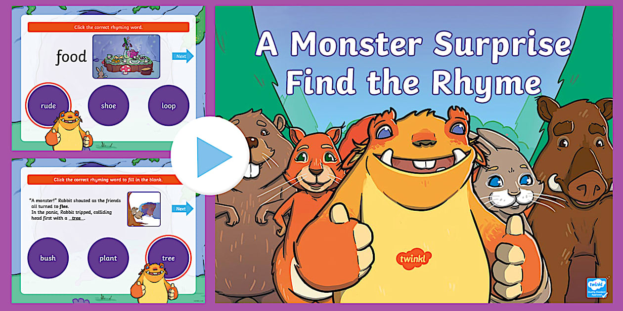 A Monster Surprise Rhyming Activity PowerPoint - Twinkl