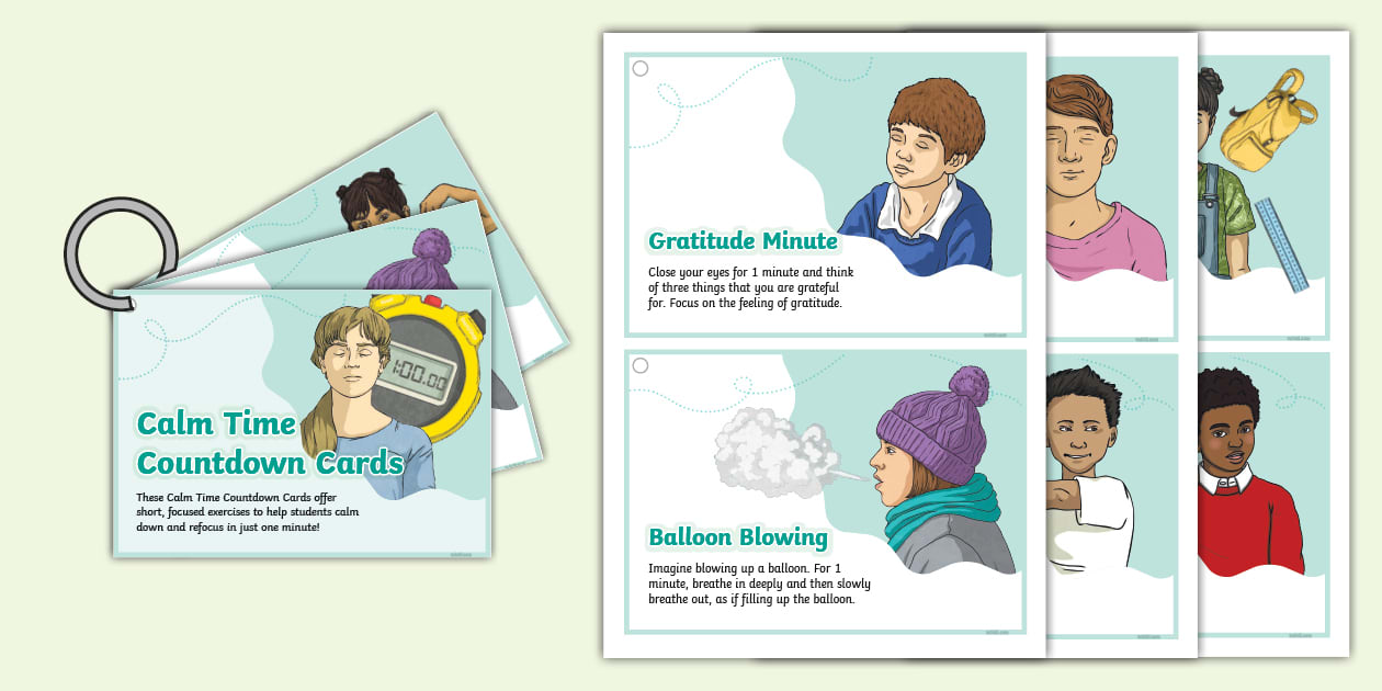 Calm Time Countdown Cards (teacher made) - Twinkl