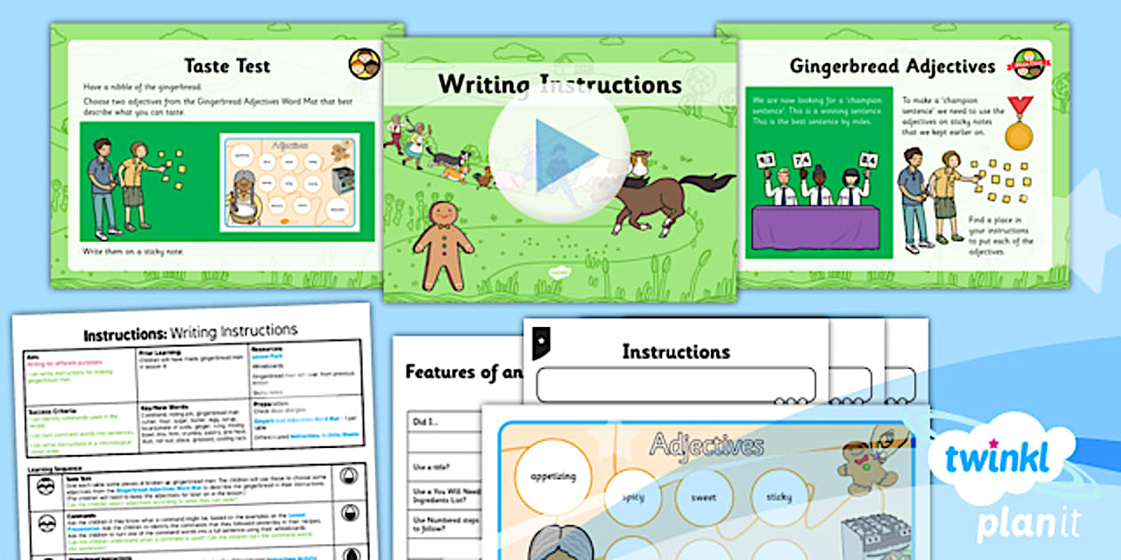 Traditional Tales: The Gingerbread Man: Instructions 2 Y2 Lesson Pack